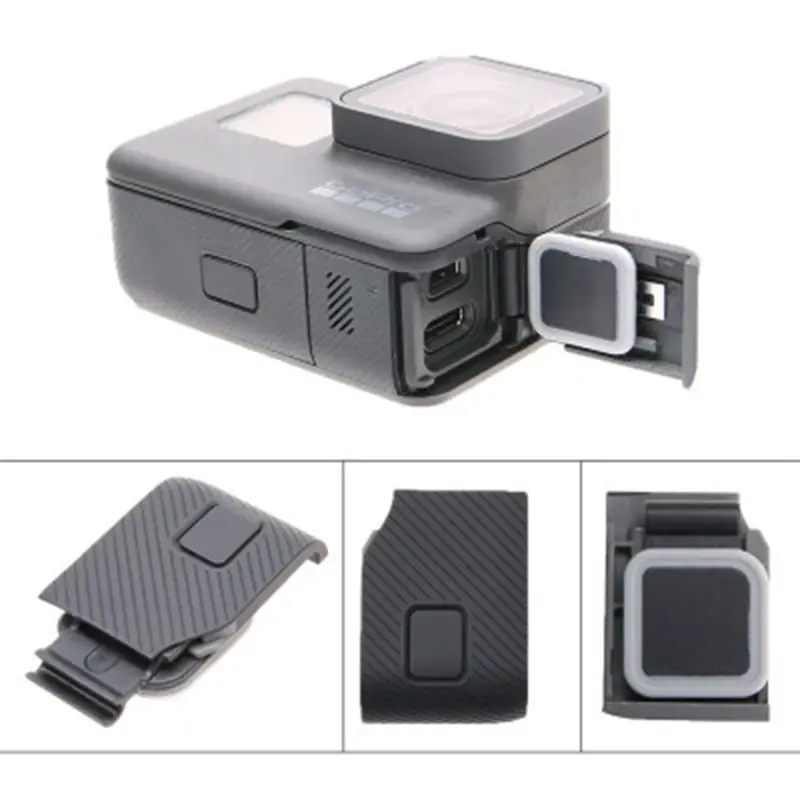 사이드 도어 커버 USB C 미니 HDMI 포트 사이드 프로텍터 교체 GoPro HERO5/6/7 블랙 UV 필터 렌즈 수리 ...