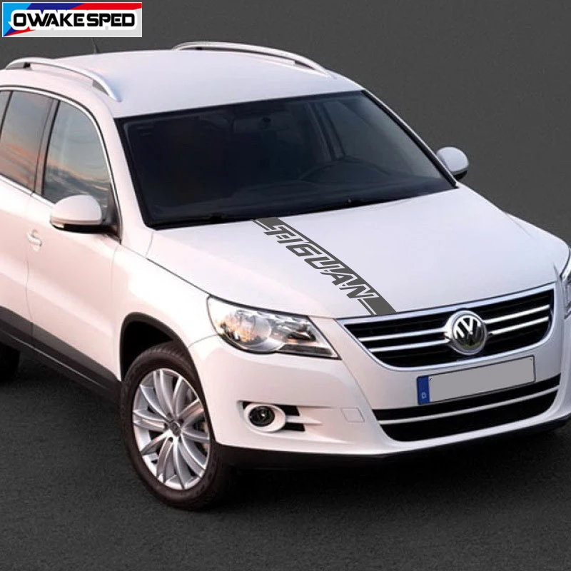 For Volkswagen Tiguan Car Hood Bonnet Stripes Racing Sport Styling ...