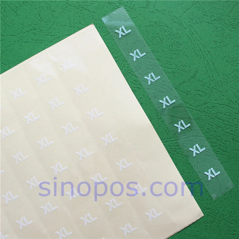 Clothes Size Strip Label, adhesive clear tape rectangular labels ...