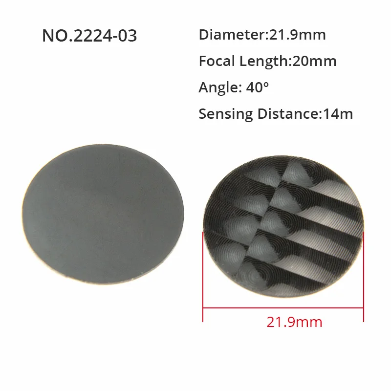 21.9m Black Optical HDPE Infrared Fresnel Lens PIR Shell Lens For ...