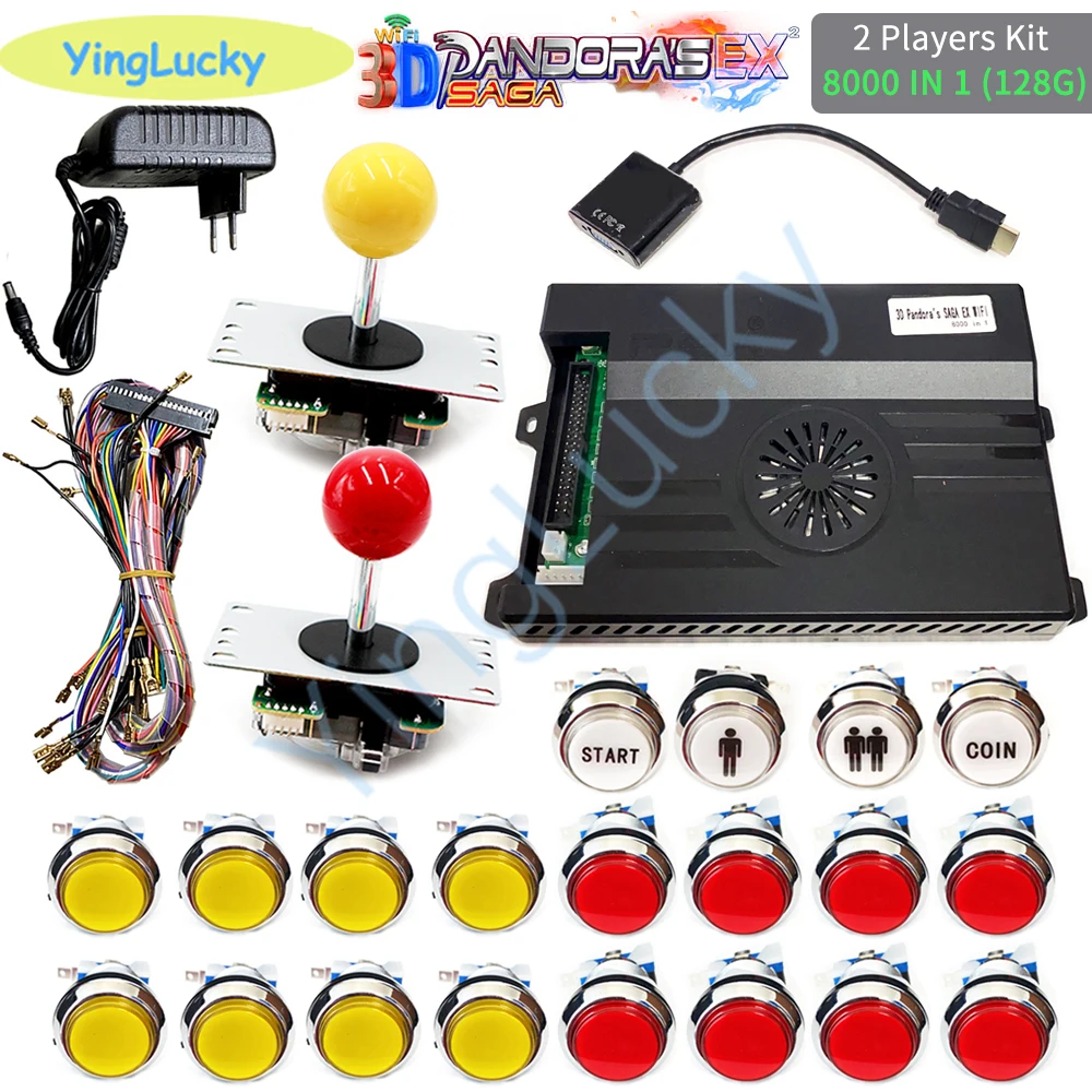 Generic Pandora box kit with saga EX 8000 in 1 game board s silver LED ...