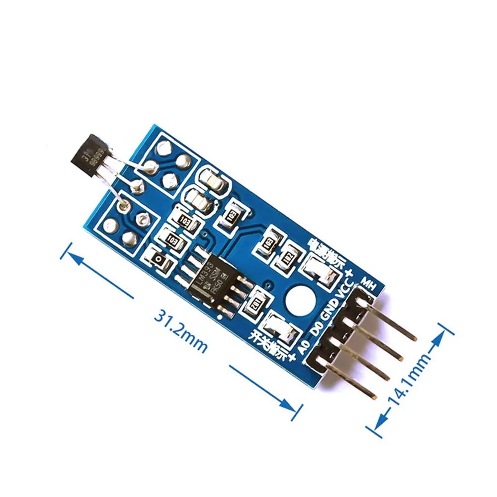 49E Hall Sensor LM393 Linear Hall Effect Detection Module Motor Speed Board Other Electronic ...