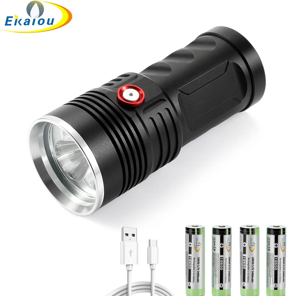 New-LED-Tactical-Flashlight-3x-XHP50-Handheld-Waterproof-Torch-Super ...