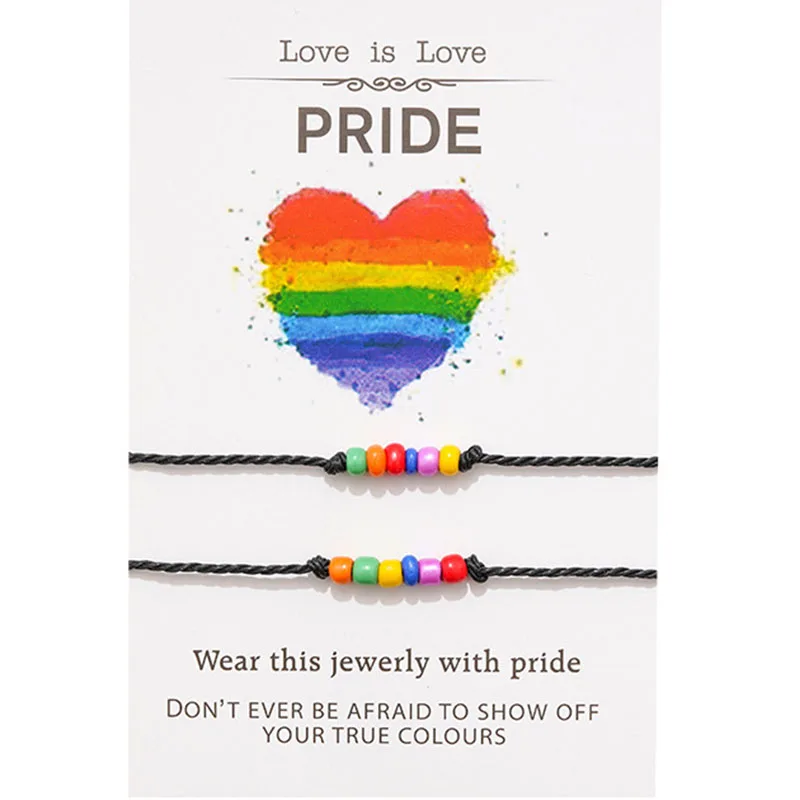 2020 Card Bracelet European and American Personality Rainbow Color Rice ...