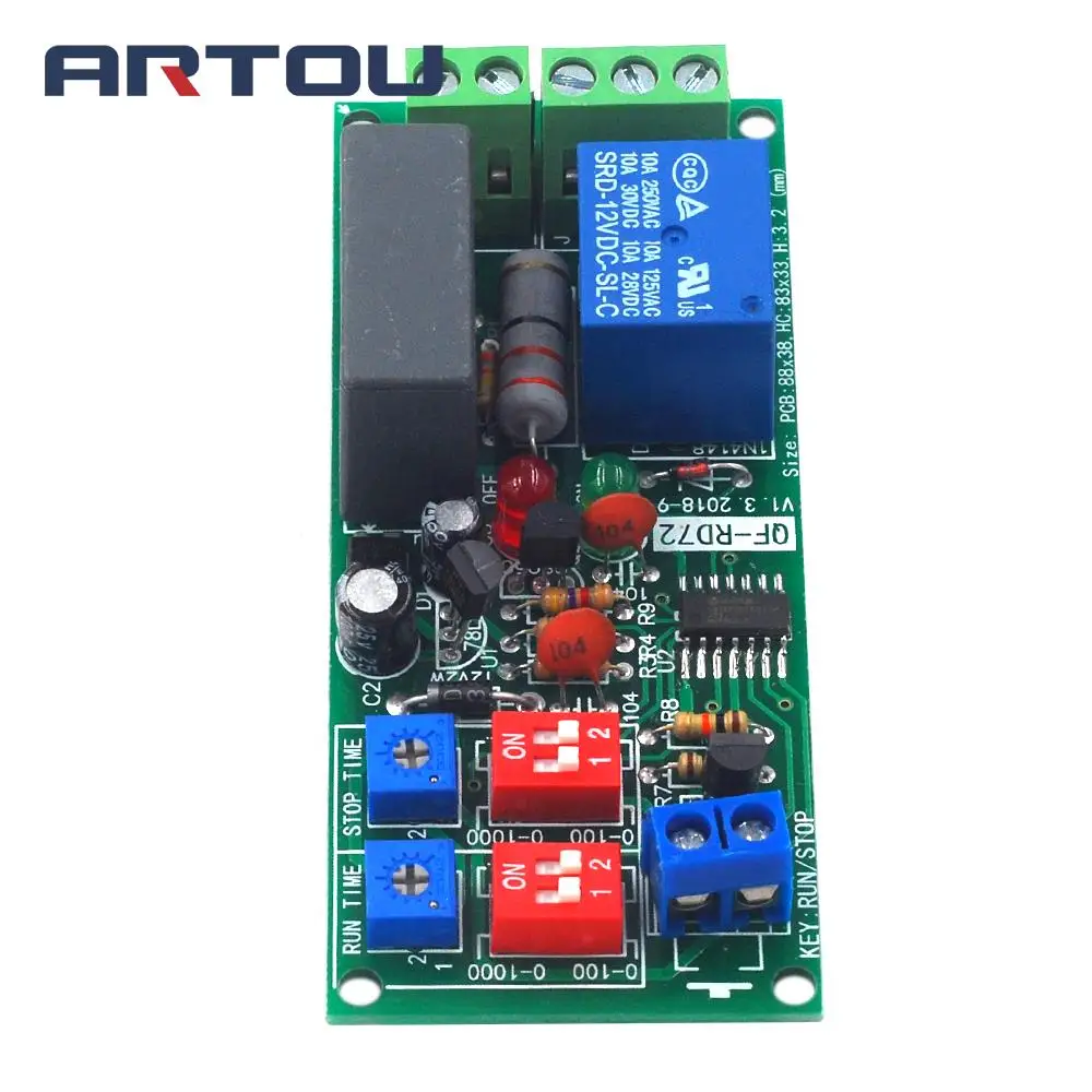 Dual Time Adjustable Cycle Delay Timing Relay Repeat ON OFF Switch ...