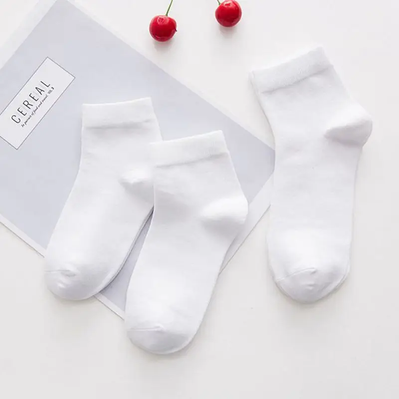 5Pairs-lot-1-10Y-Solid-White-Kids-Socks-for-Boys-Girls-Cotton-Mesh-Cute ...