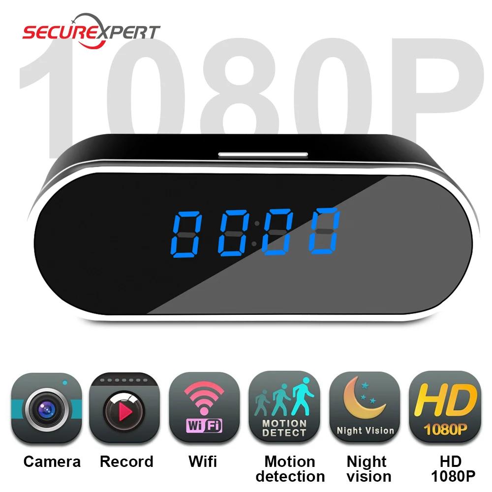 1080P HD Mini Wifi Camera Micro Table Clock IP Video Surveillance Home ...