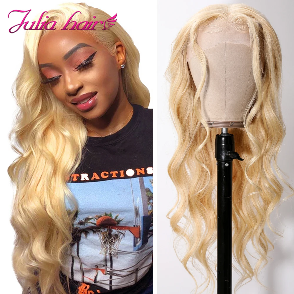 Malaysian Blonde 613 Body Wave Lace Front Wig Pre Plucked Human Hair ...