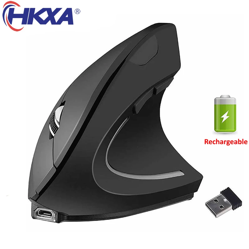 Vertical Ergonômico Gaming Mouse Sem Fio Recarregável Gamer Mause Kit Óptico 2.4g Mouse ...