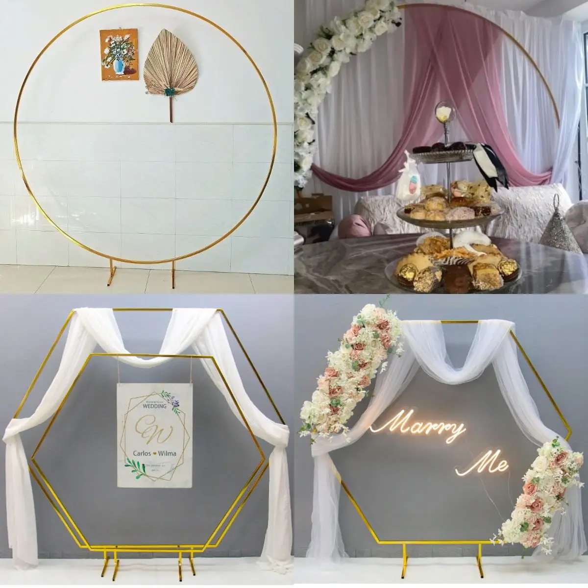 2022-DIY-Prop-Stage-Party-Metal-Arch-Arrangement-Backdrop-Artificial ...
