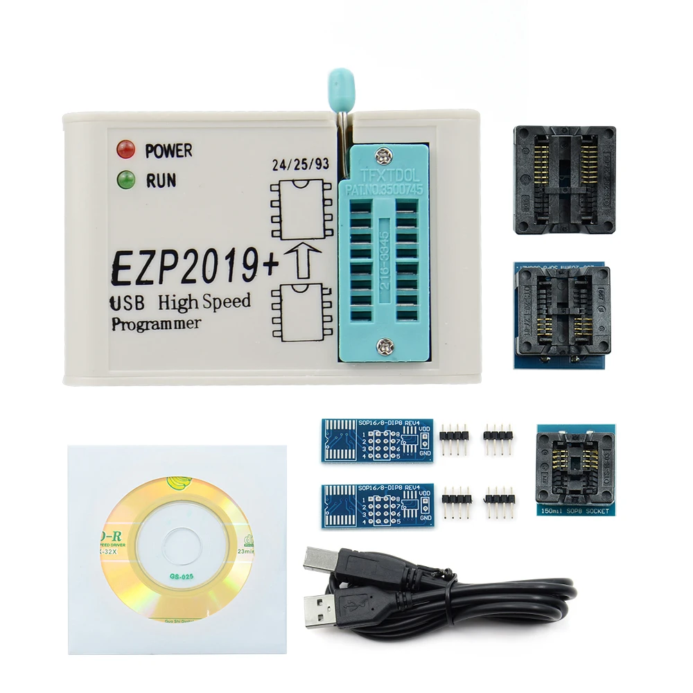 Ensemble complet de programmeur USB SPI EZP2019, haute vitesse, prise ...