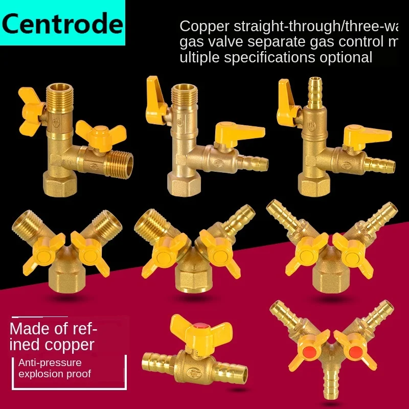 Brass-Gas-Three-way-Valve-Copper-Rod-Copper-Core-1-2inch-Brass-Gas ...