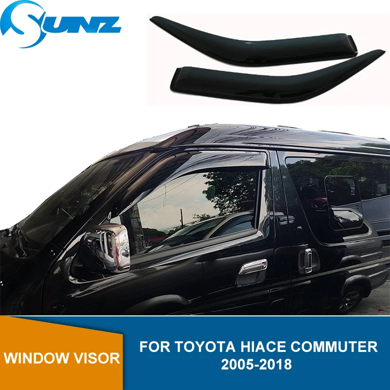 Side Wind Deflectors For Toyota Hiace Commuter 2005-2018 Abs Black ...