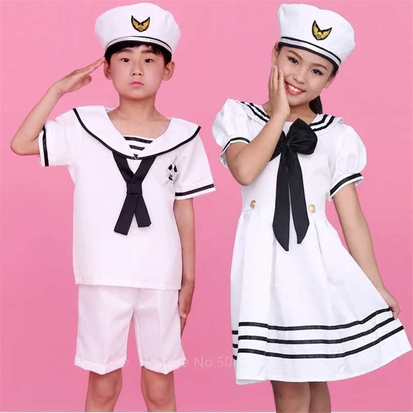 Uniforme pour enfants Capitaine Navay Officier Marin Costume Fille ...