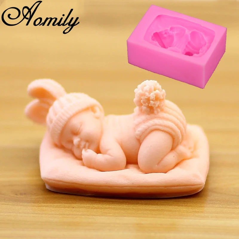 Aomily Sleeping Baby Shape Silicone Cake Molds Fondant Mold Chocolate ...