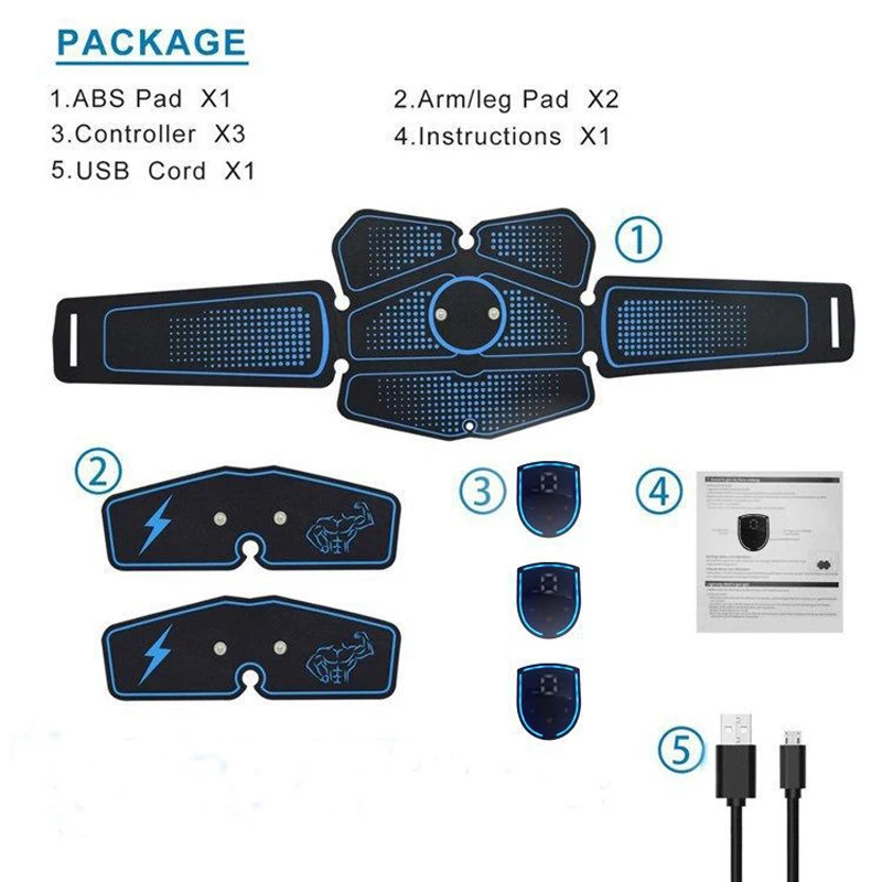 Appareil abdo,Ceinture de Fitness EMS pour paresseux,pâte pour muscles ...