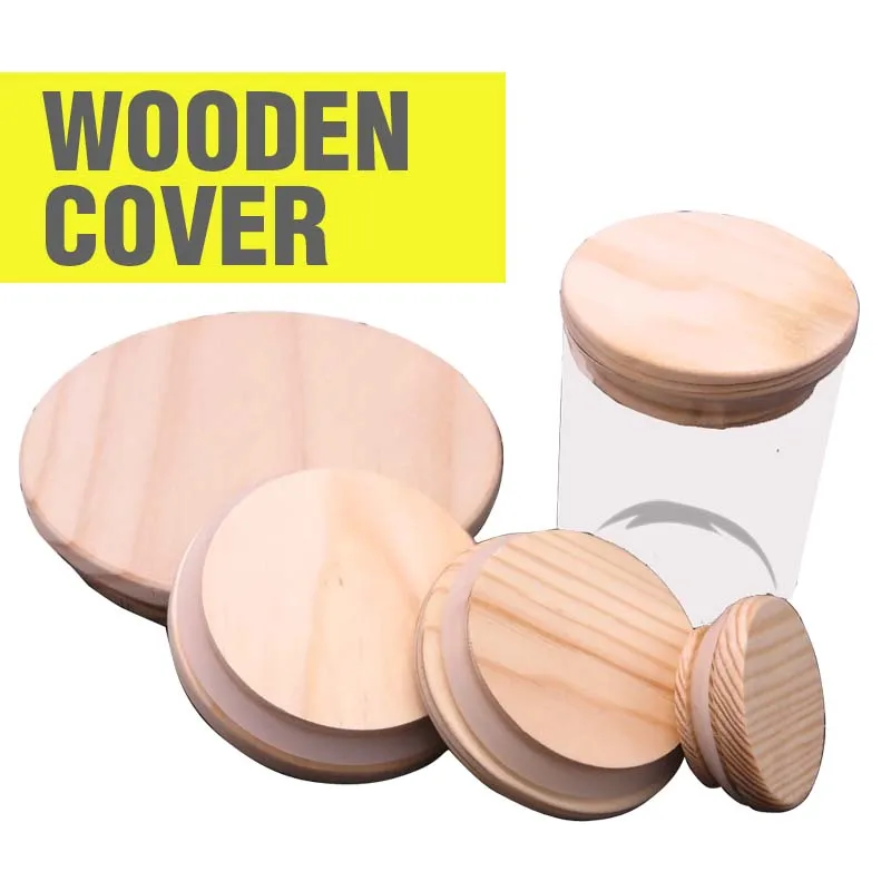 Wooden-Sealing-Lid-1PC-Canister-Lid-with-Silcone-Ring-Container-Cover ...