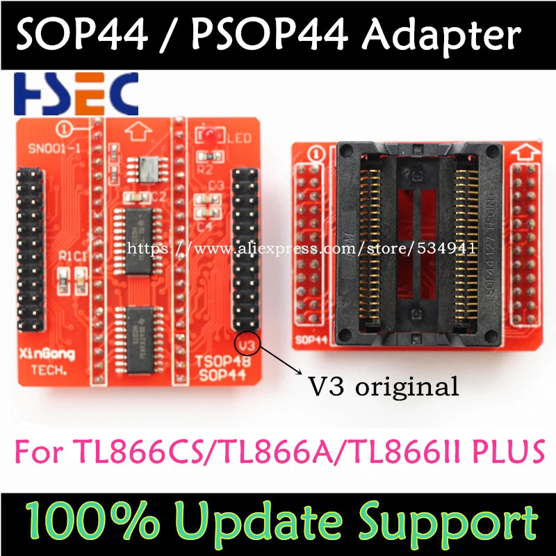 Original V3 Tsop48 Psop44 Sop44 Adapter Ic Adapter For Minipro Tl866cs /a Tl866ii Plus Tl866 ...