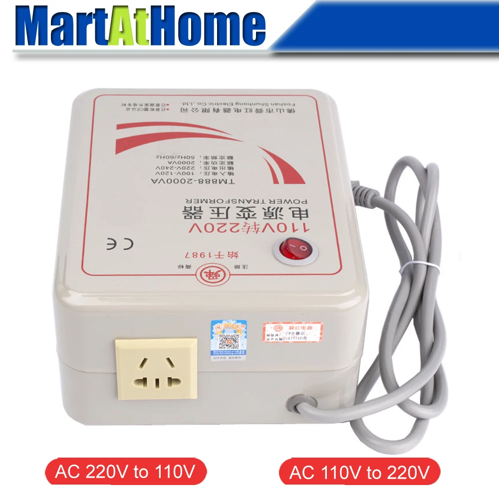 220 V to 110 V 2000W Step Down or 110V to 220 V 2000W Step Up jpg