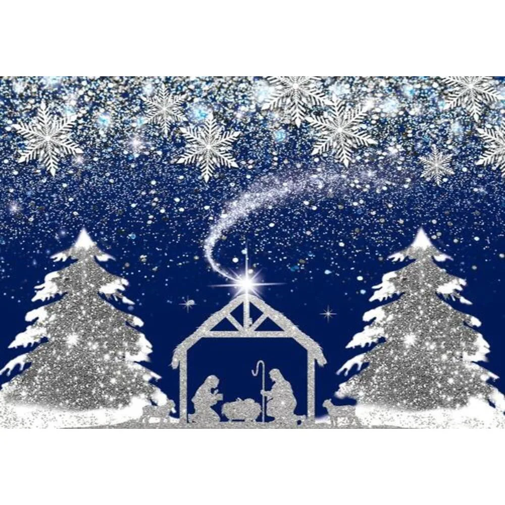 Blue Christmas Background Nativity