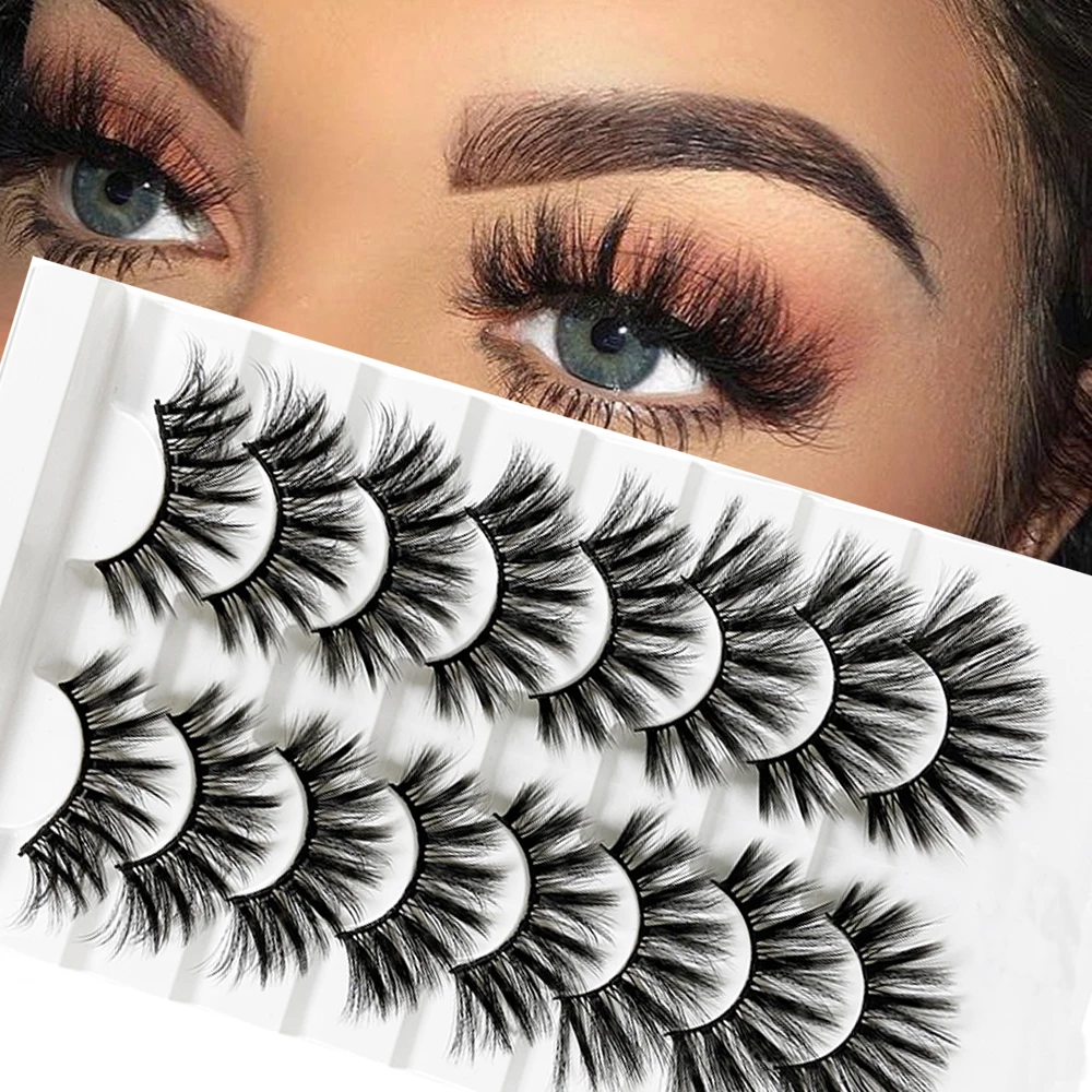 AY 10 Pairs Beauty lashes Natural False Eyelashes Fake lashes long ...