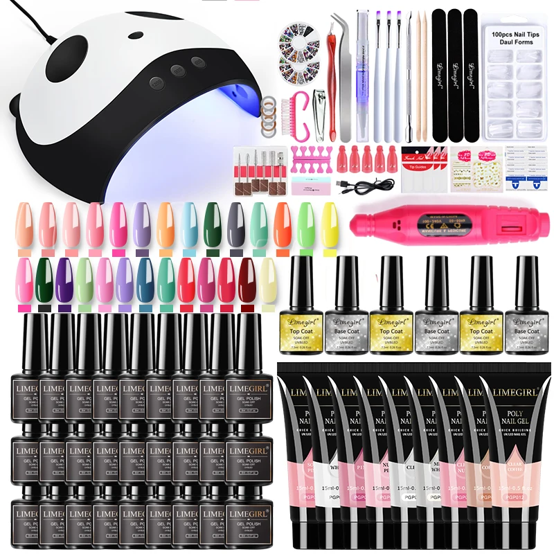 Nail set and 54W Nail Lamp Dryer Gel Nail Polish Kit Nail Drill Machine ...