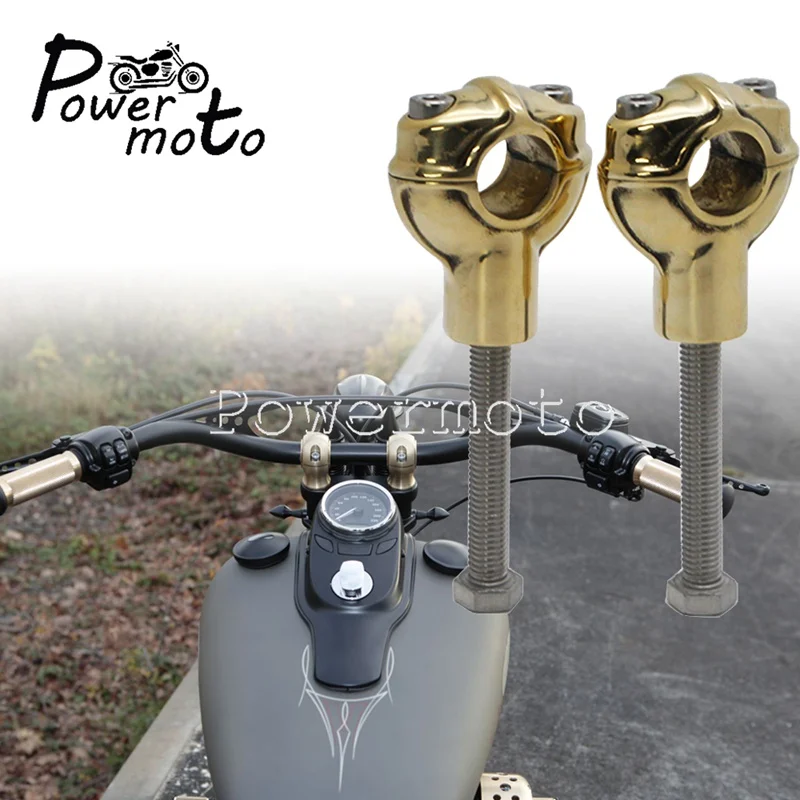Vintage Brass Retro Cafe Racer Handlebar Riser 25mm 1" Universal Handle ...