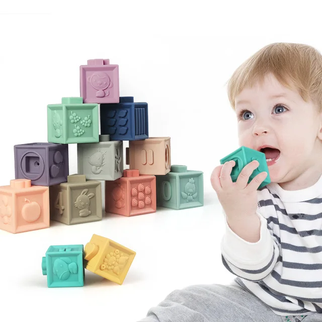 Baby Silicone Building Block | Construction Rubber Blocks | Baby ...
