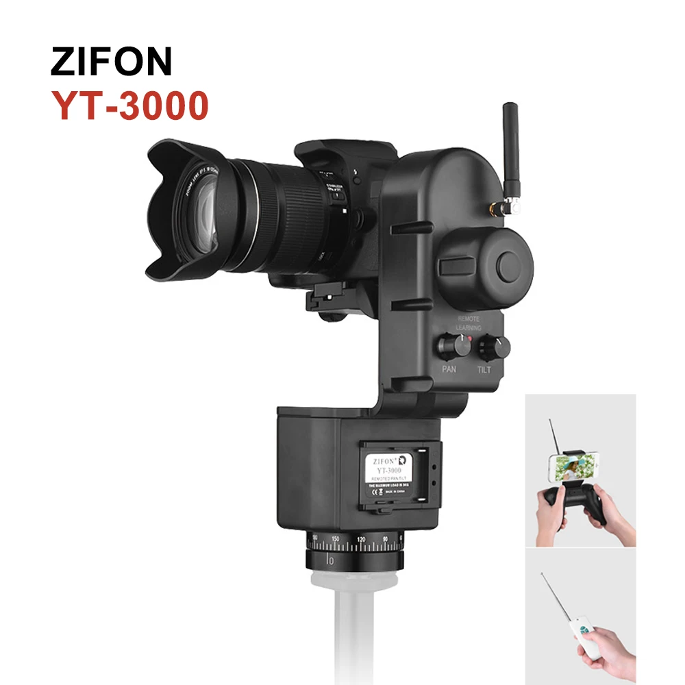Zifon Yt-3000 Motorized Rotating Pan Tilt Panoramic Tripod Head Wifi ...