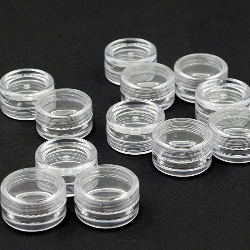 50pcs 2.5ML Transparent Empty Storage Boxes Round Container Nails Art ...