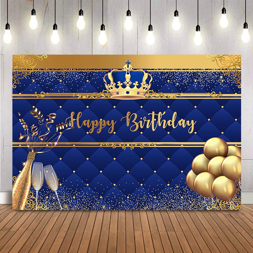 Happy-Birthday-Royal-Blue-Backdrop-Crown-Gold-Glitter-Balloons ...