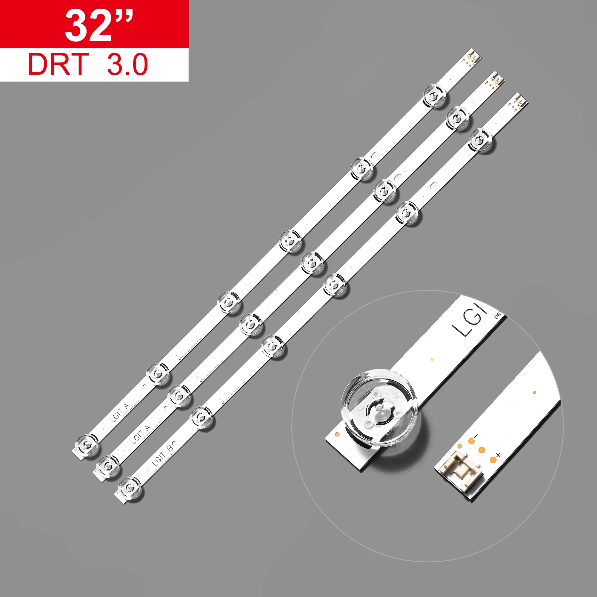 3 x tira de LED para iluminación trasera para lg 32 "TV innotek drt 3,0 32 lg es drt3.0 WOOREE ...