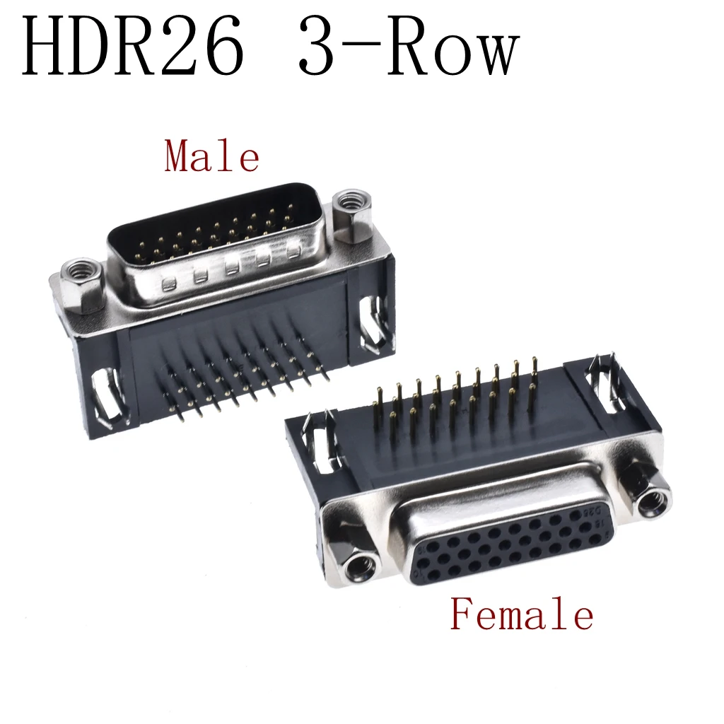 10pcs/lot D-sub DB26 HDR26 Connector Male/Female Plug 26-pin 3-Row ...