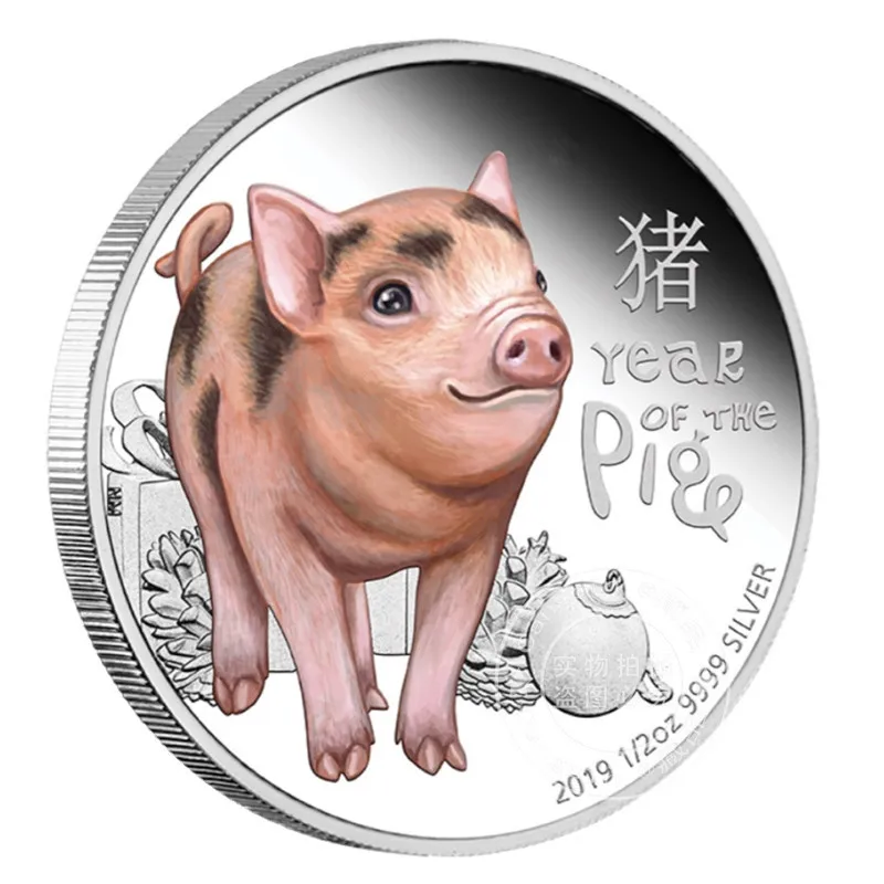 Australia Animal Challenge Coin Year Of Pig Silver Plated Commemorative ...