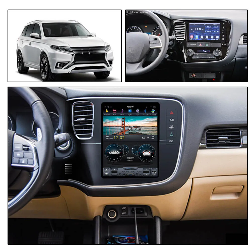 For Mitsubishi Outlander 2015-2018 Android Px6 10.4" Tesla Vertical ...