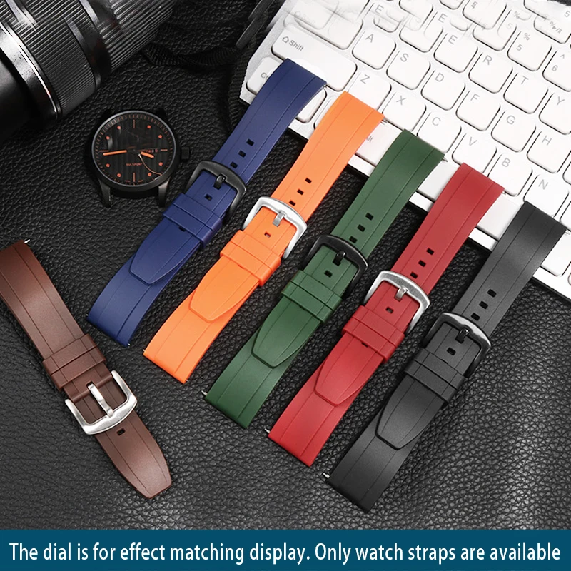 Quality-Fluoro-Rubber-Watch-Strap-20mm-21mm-22mm-23mm-24mm-Sport ...