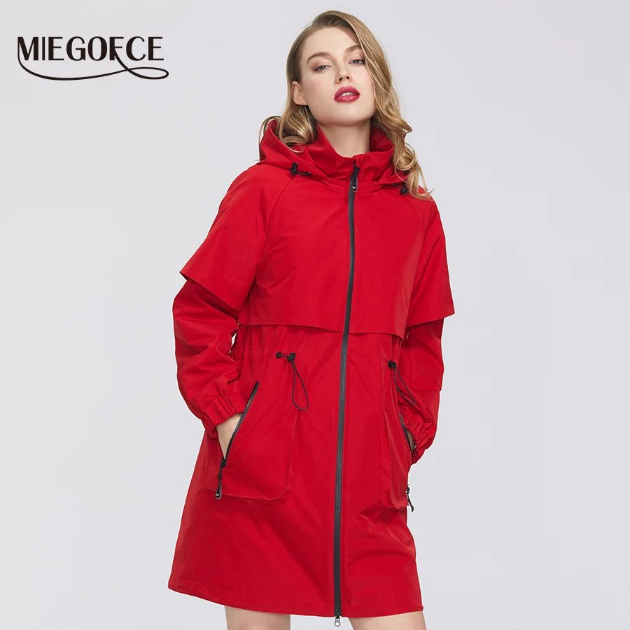 Miegofce 2021 New Spring Women Coat Jacket Windproof Windbreaker ...