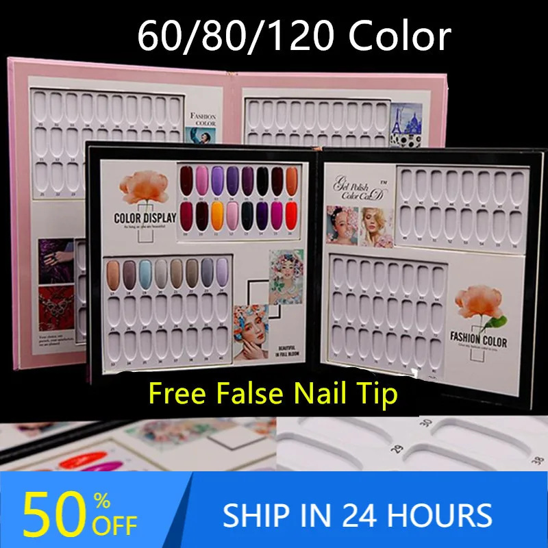 60-80-120-Color-Double-Side-False-Nail-Color-Display-Book-Gel-Polish ...