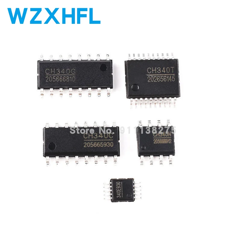 5 pçs/lote CH340C CH340G CH340T CH340 CH340E SOP SMD Interface USB para ...