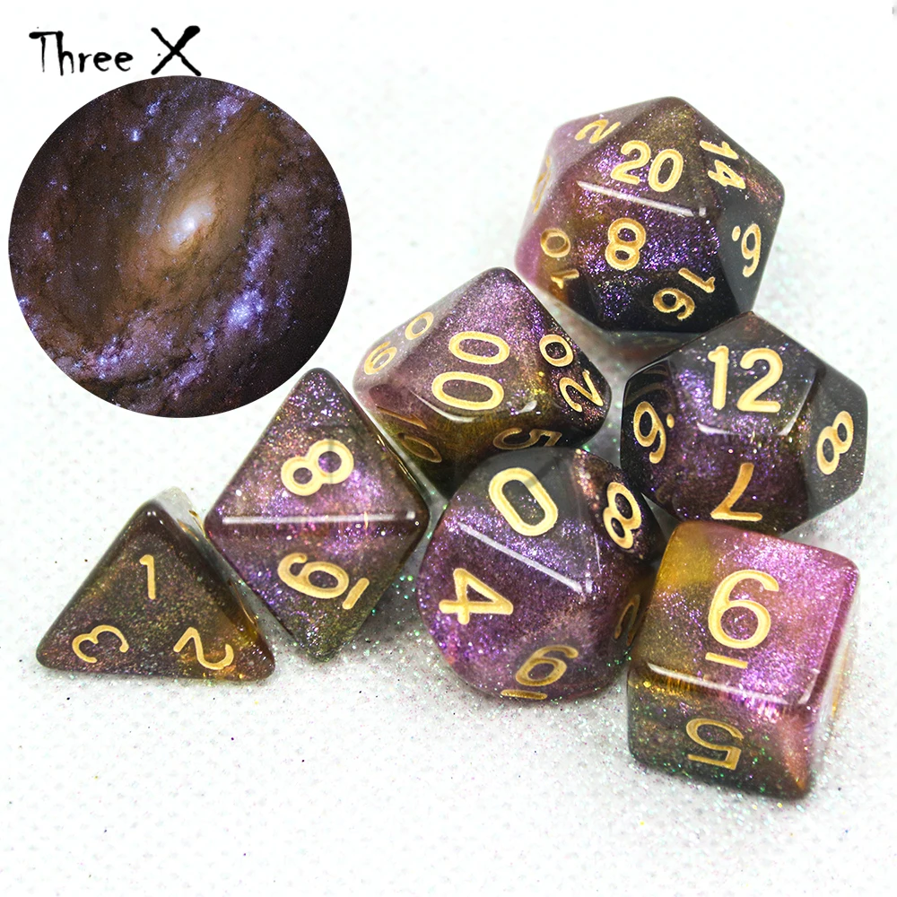 Flux Crafts D20 D8 D6 Yellow on White Acrylic| Blood Splatter DND 7pcs ...