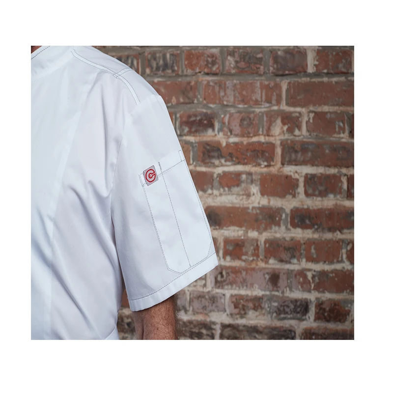 Checkedout chef uniforms restaurant workwear black white short sleeve ...