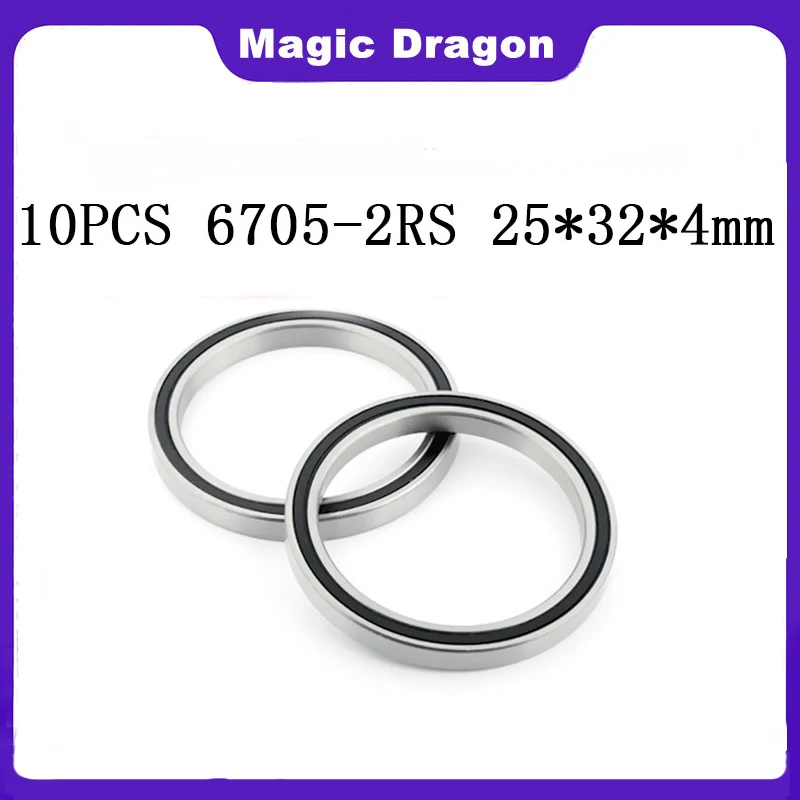 10PCS ABEC-5 6705-2RS 6705RS 6705 2RS RS 25x32x4MM Ultra-Thin Rubber ...