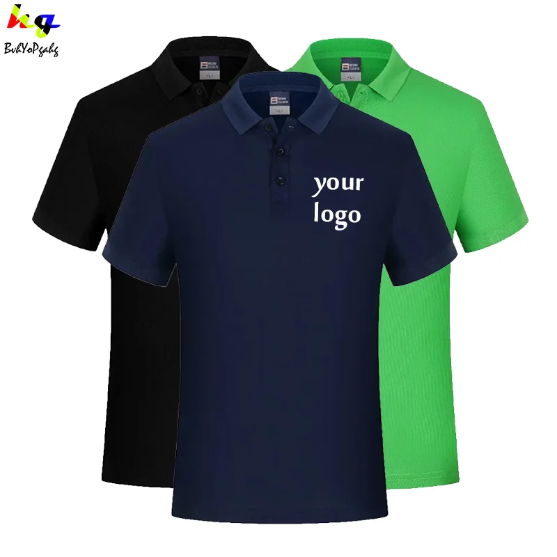 Polo de manga corta con logotipo personalizado para hombre, camiseta ...