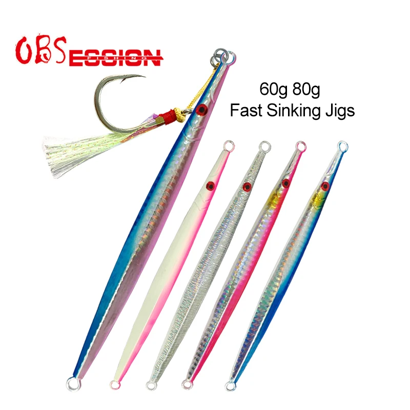OBSESSION-60g80g-Hard-Metal-Jig-Lure-Fishing-Baits-Pencil-Jigging-Lure ...