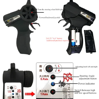 WPL D12 Brushed 260 motor RC Car Simulation Drift Climbing Truck LED ...