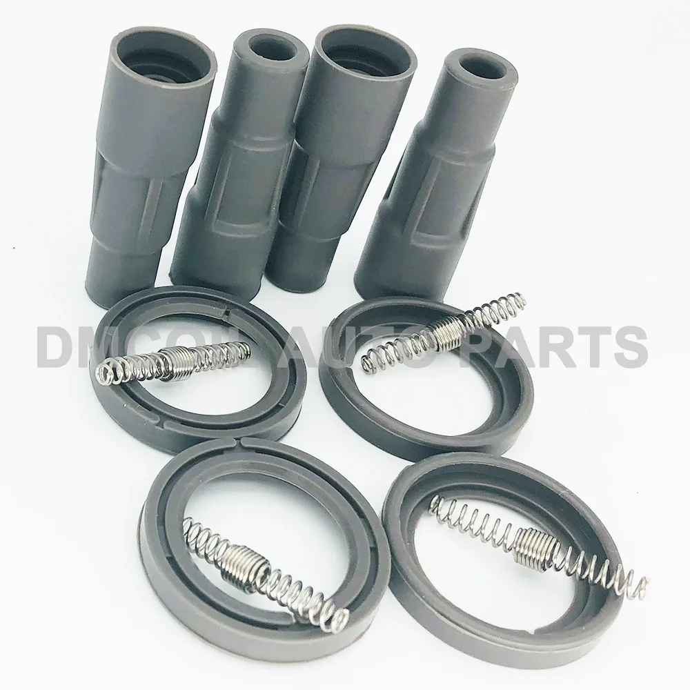 4 Pcs / Sets Ignition Coil Rubber Boots With Spring And Ring For T ...
