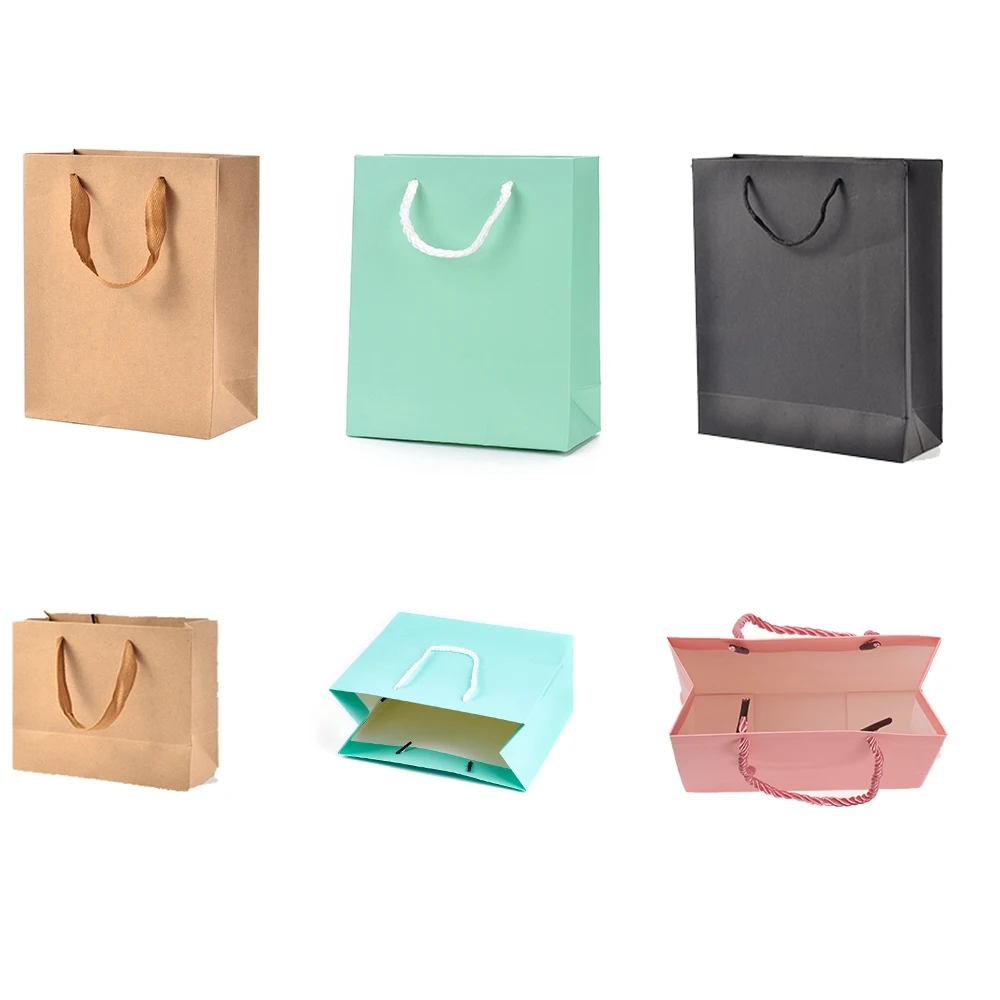 10pcs-High-Quality-Rectangle-Kraft-Paper-Pouches-Gifts-Bag-with-Nylon ...