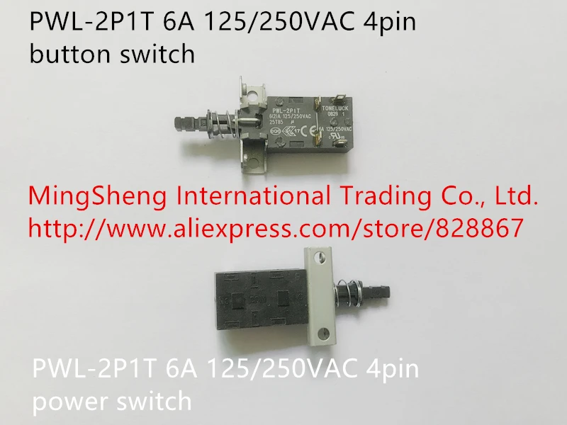 Original new 100% PWL 2P1T 6A 125/250VAC 4pin button switch power ...
