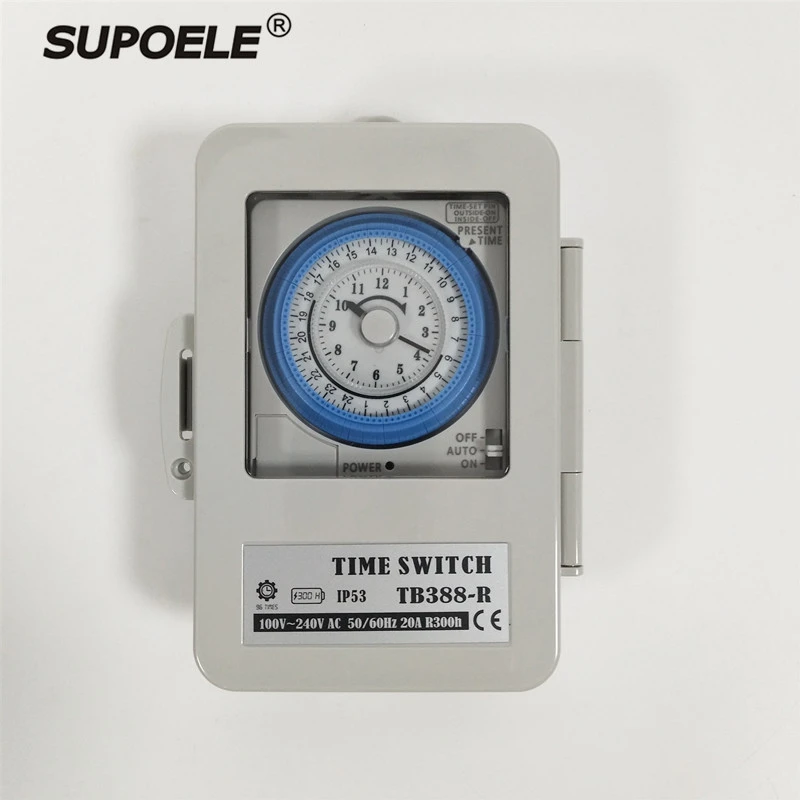 Waterproof 24 Hours Daily Programmable AC 100~250V 20A Mechanical Timer Switch Mini Setting 15 ...
