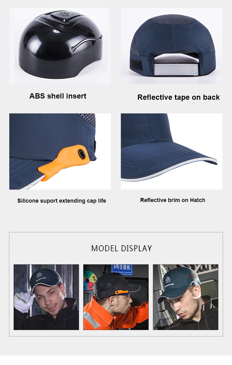 Reflective Work Safety Protective Helmet Bump Cap Hard Inner Shell ...